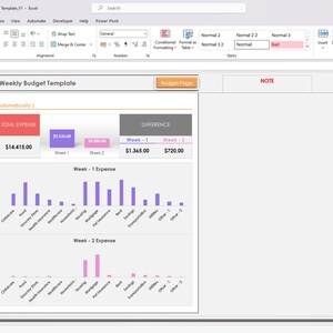 Bi-weekly Budget Excel Template, 2 Weeks Budget Excel Template, Bi ...
