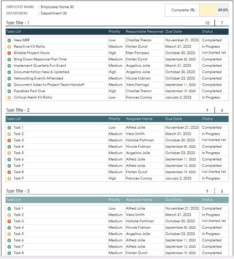 New Employee Onboarding Excel Template, Employee Task List Excel ...