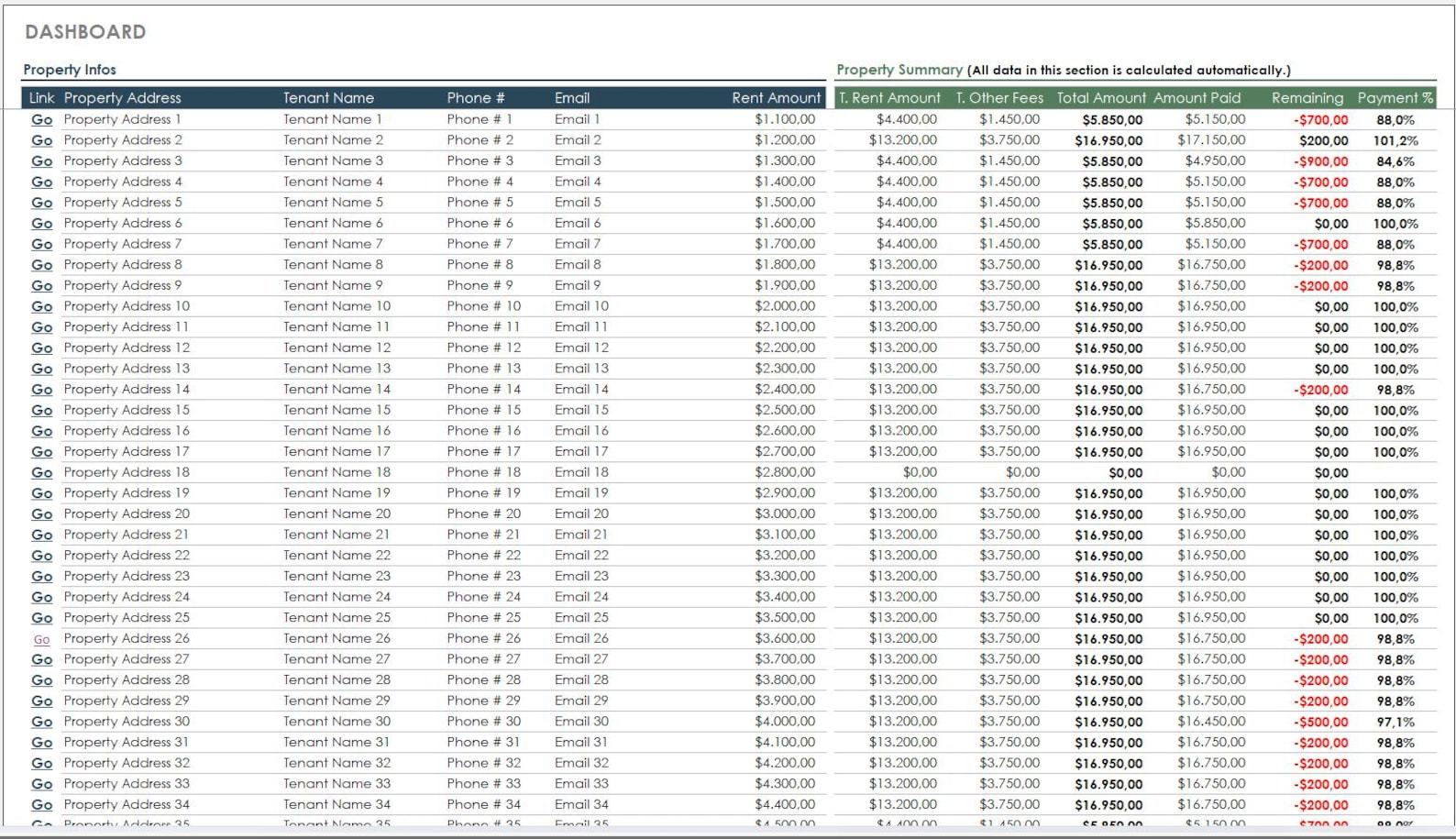 Rent Payment Tracker Excel Template: Landlord Rental Log (digital ...