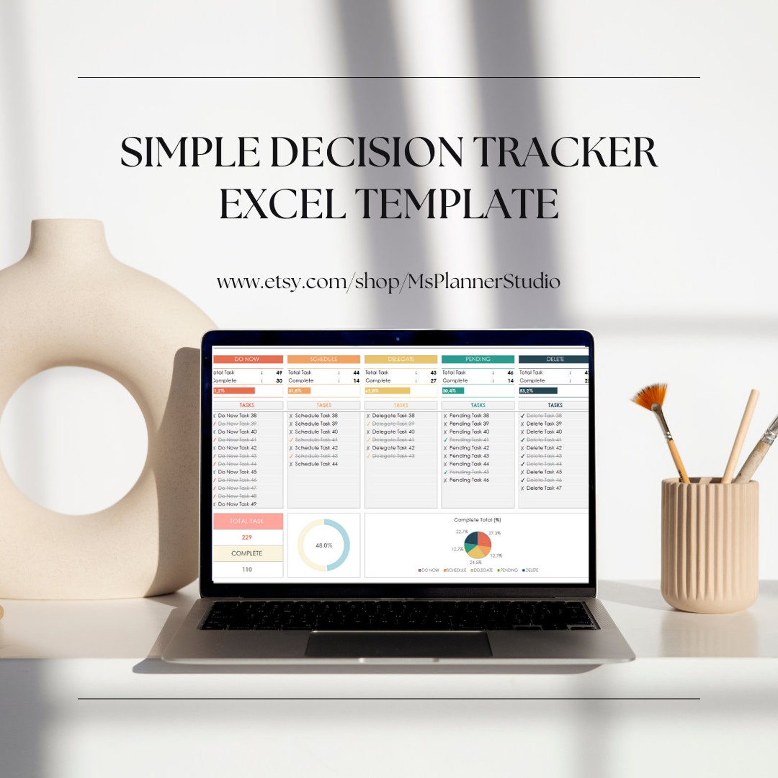 Simple Decision Tracker Excel Template: Task Priority Planner - Etsy