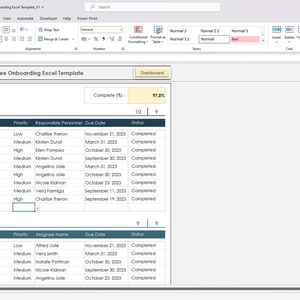 New Employee Onboarding Excel Template, Employee Task List Excel ...