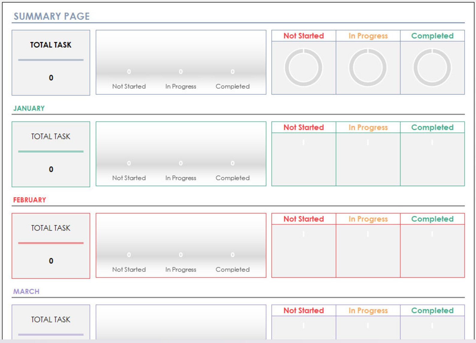 Yearly Planner Excel Template: 12-month Task Tracker (digital Download ...