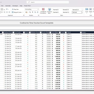 Contractor Time Tracker Excel Template: Project Management Spreadsheet ...