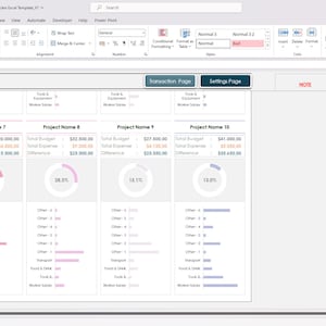 Project Cost Tracker Excel Template: Expense & Budget Management - Etsy