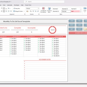 Monthly to Do List Excel Template, Monthly Checklist Excel Template, 12 ...