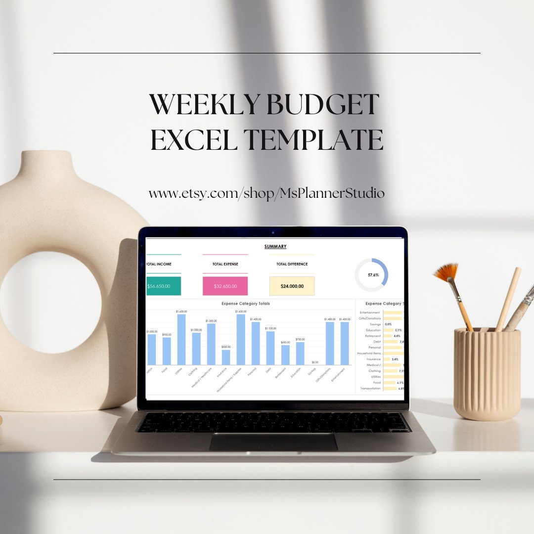 Weekly Budget Excel Template: 52 Week Income & Expense Tracker - Etsy