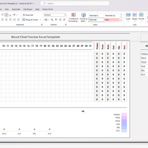 Mood Chart Tracker Excel Template, One Year Mood Chart Tracker Excel ...