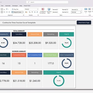 Contractor Time Tracker Excel Template: Project Management Spreadsheet ...