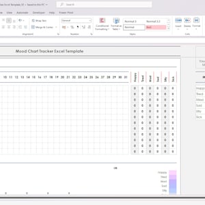 Mood Chart Tracker Excel Template, One Year Mood Chart Tracker Excel ...