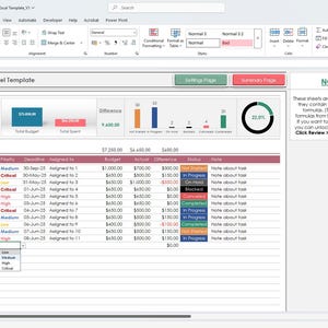 Multi Phase Project Planner Management Excel Template, Excel Project ...