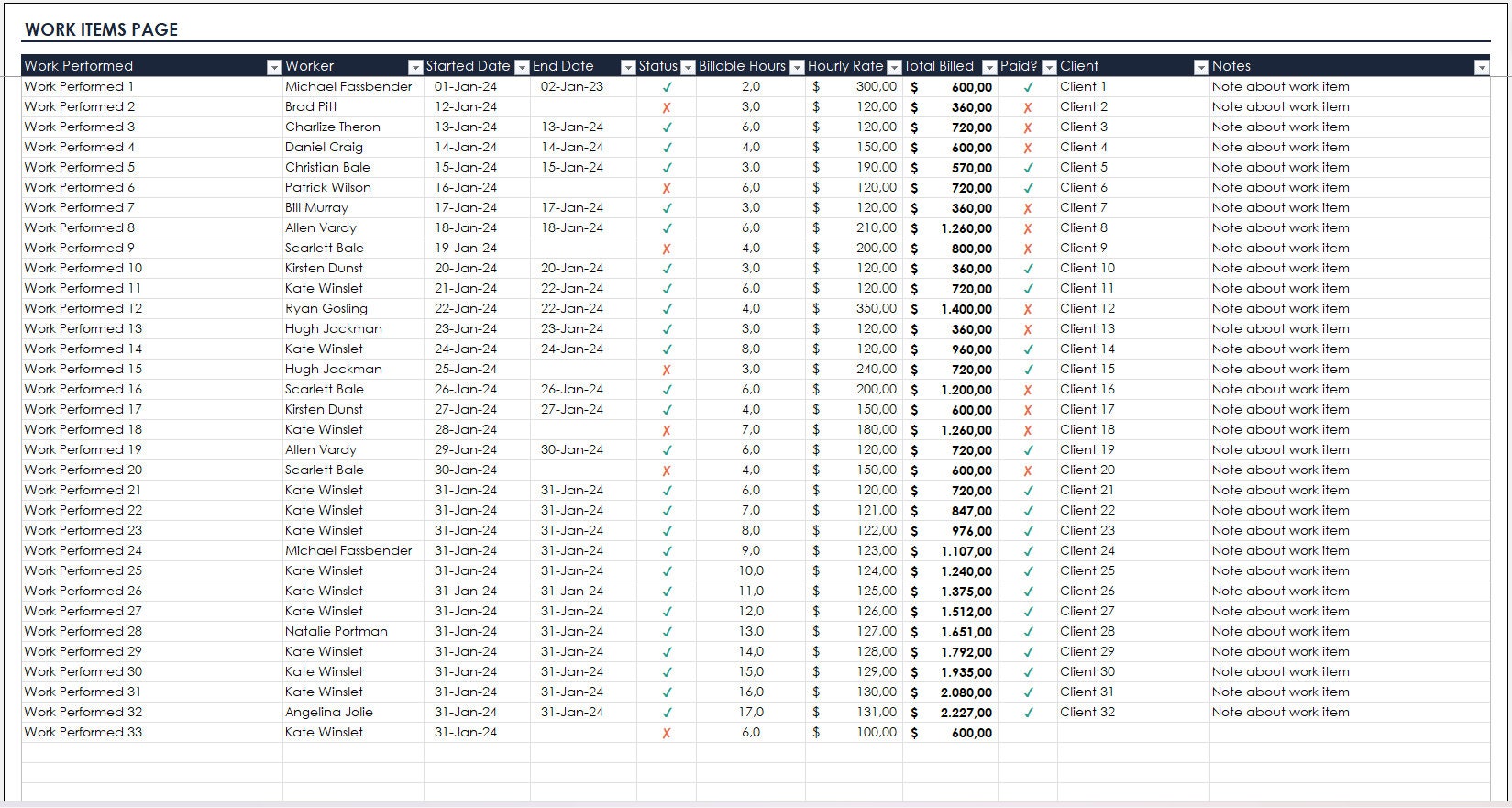 Contractor Time Tracker Excel Template: Project Management Spreadsheet ...