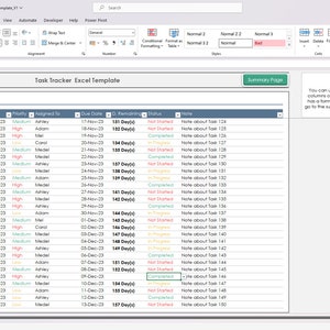 Task Tracker Excel Template, Task List Planner Excel Template, Excel ...