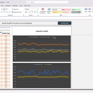 Health Tracker Excel Template, Monthly Health Tracker Excel Template ...