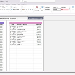 Bi-weekly Budget Excel Template, 2 Weeks Budget Excel Template, Bi ...