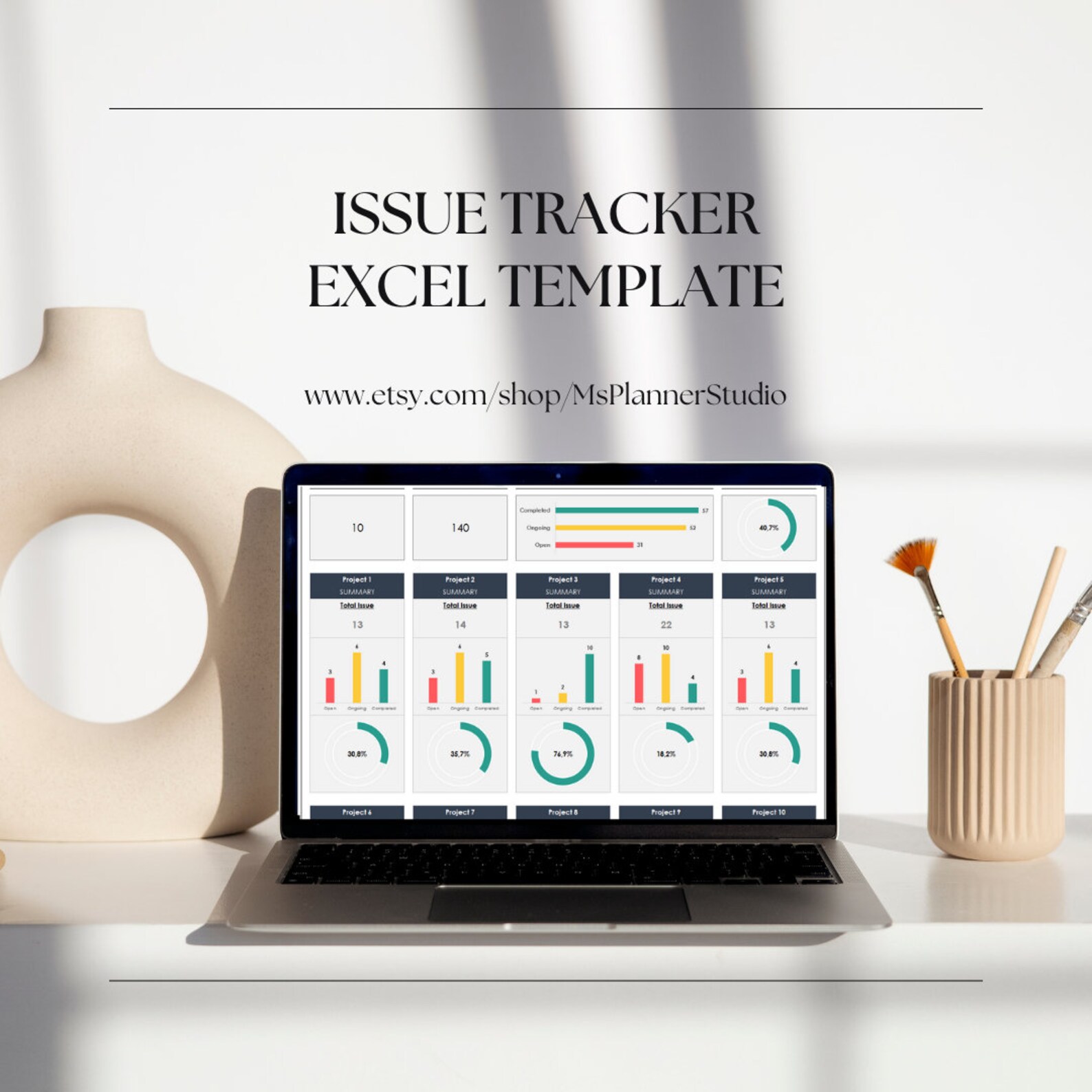 Issue Tracker Excel Template, Track and Resolve Issues With Excel, Excel Spreadsheet for ...