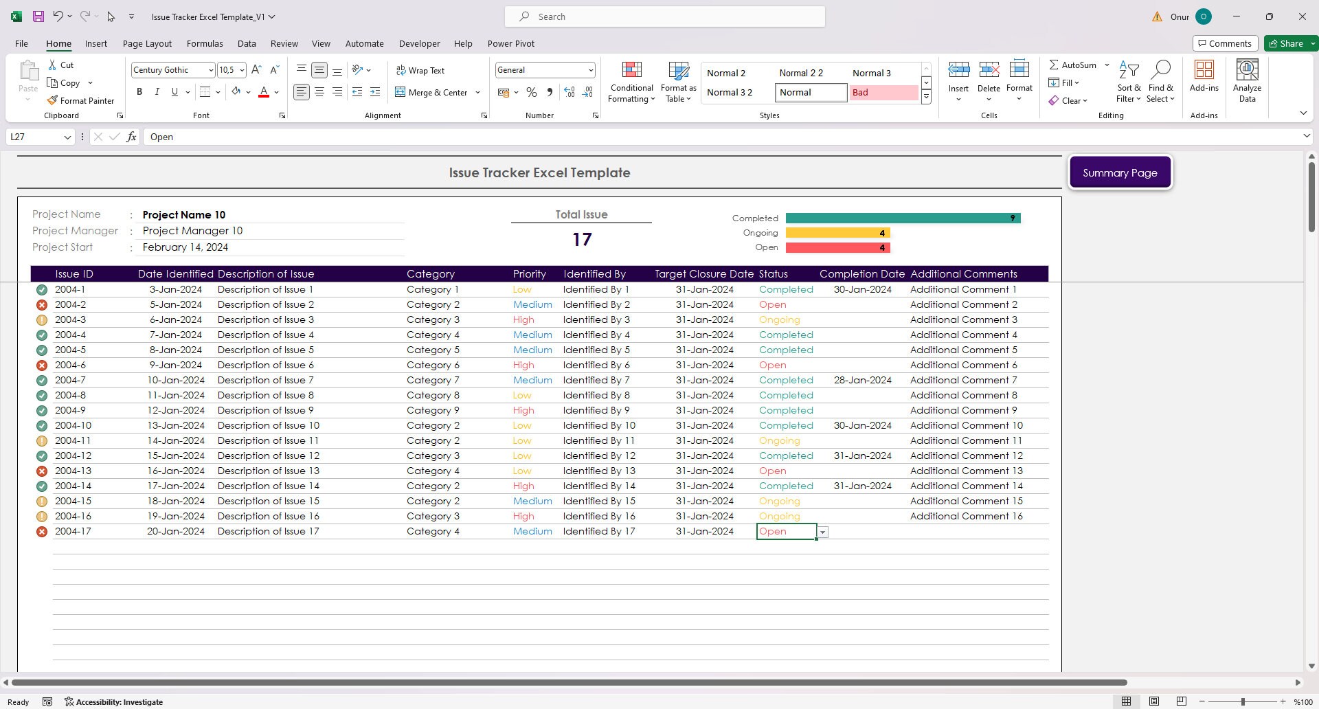 Issue Tracker Excel Template Track And Resolve Issues With Excel Excel Spreadsheet For