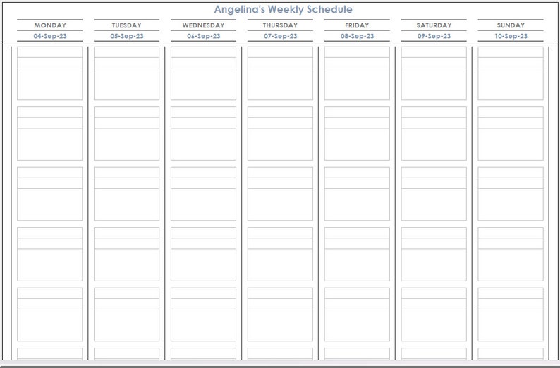 Editable Weekly Schedule Excel Template: Personnel Planner (digital ...