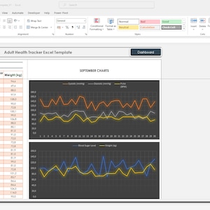 Health Tracker Excel Template, Monthly Health Tracker Excel Template ...