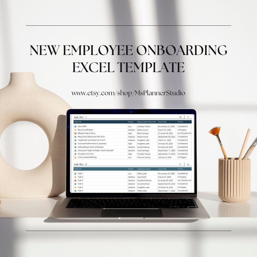 New Employee Onboarding Excel Template, Employee Task List Excel ...