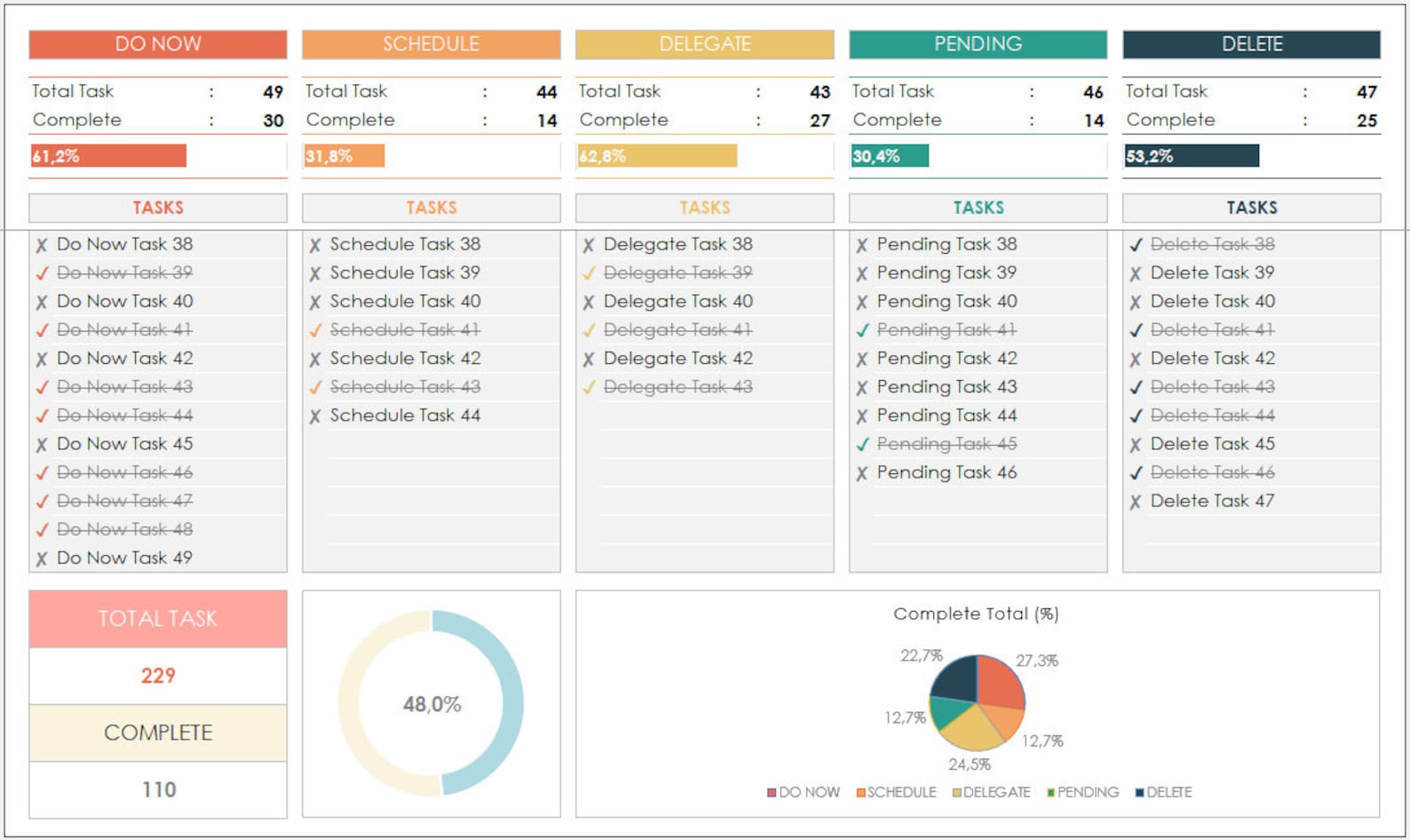 Simple Decision Tracker Excel Template, Task Priorty Tracker Excel ...