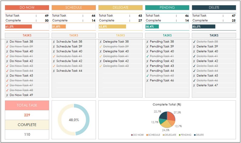 Simple Decision Tracker Excel Template, Task Priorty Tracker Excel ...
