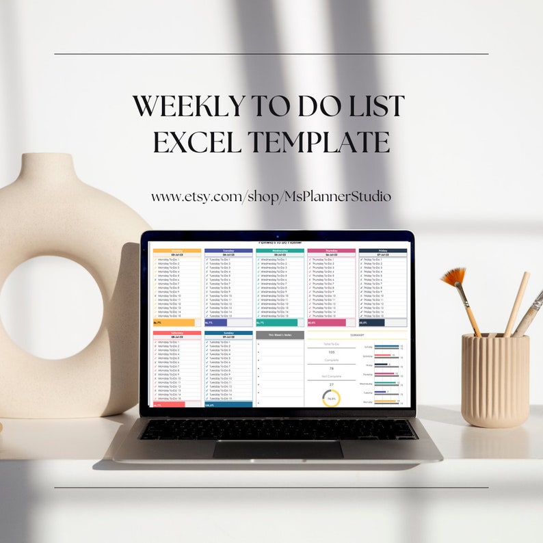 Weekly to - Do List Excel Template, Weekly Planner Excel Template ...