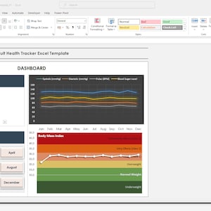 Health Tracker Excel Template, Monthly Health Tracker Excel Template ...