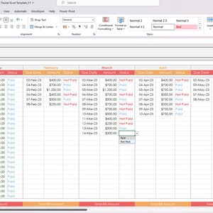Monthly Bill Tracker Excel Template: 12-month Payment Tracker - Etsy