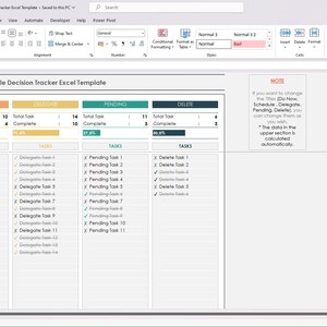 Simple Decision Tracker Excel Template, Task Priorty Tracker Excel ...