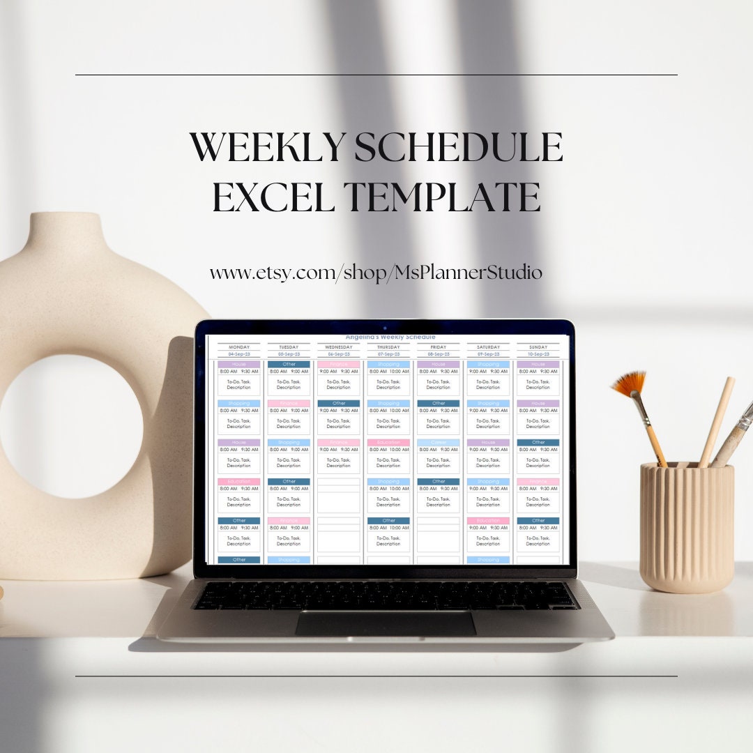 Editable Weekly Schedule Excel Template: Personnel Planner (digital ...