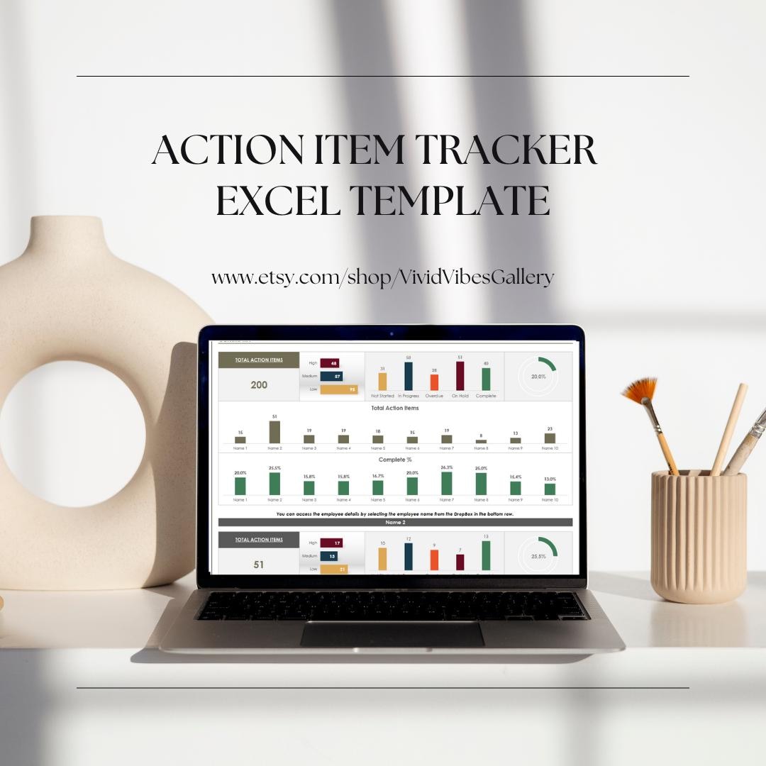 Action Item Tracker Excel Template, Action Items Log & Summary Excel ...
