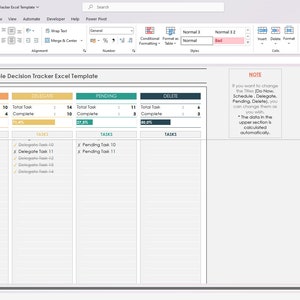 Simple Decision Tracker Excel Template, Task Priorty Tracker Excel ...