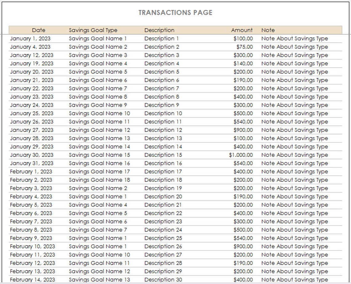 Money Savings Tracker Excel Template Money Goal Tracker Excel - Etsy