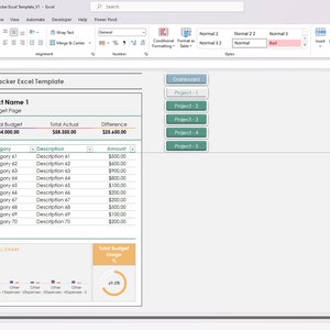 Project Budget Tracker Excel Template: Expense Management (digital ...