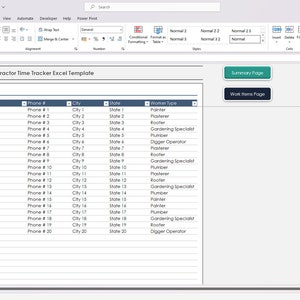 Contractor Time Tracker Excel Template: Project Management Spreadsheet ...