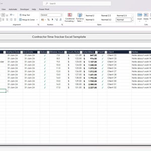 Contractor Time Tracker Excel Template: Project Management Spreadsheet ...