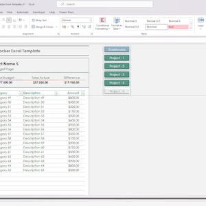 Project Budget Tracker Excel Template: Expense Management (digital ...