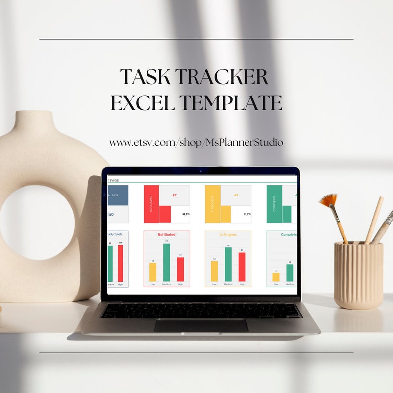 Task Tracker Excel Template, Task List Planner Excel Template, Excel ...