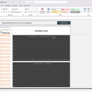 Health Tracker Excel Template, Monthly Health Tracker Excel Template ...