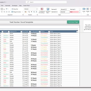 Task Tracker Excel Template, Task List Planner Excel Template, Excel ...