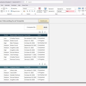 New Employee Onboarding Excel Template, Employee Task List Excel ...