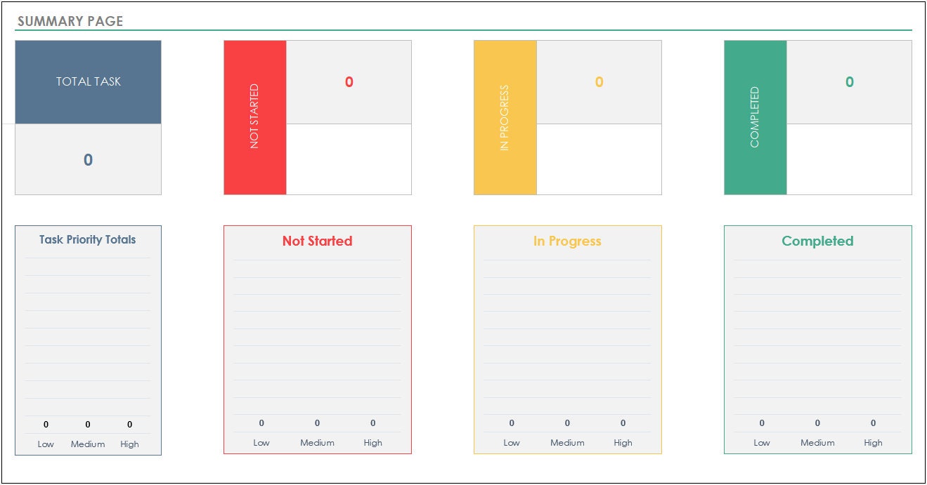 Task Tracker Excel Template, Task List Planner Excel Template, Excel ...