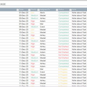 Yearly Planner Excel Template: 12-month Task Tracker (digital Download ...