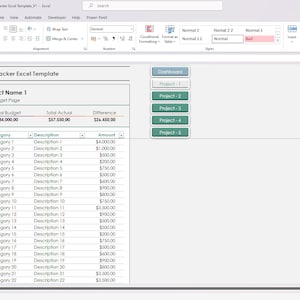 Project Budget Tracker Excel Template: Expense Management (digital ...