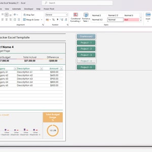 Project Budget Tracker Excel Template: Expense Management (digital ...