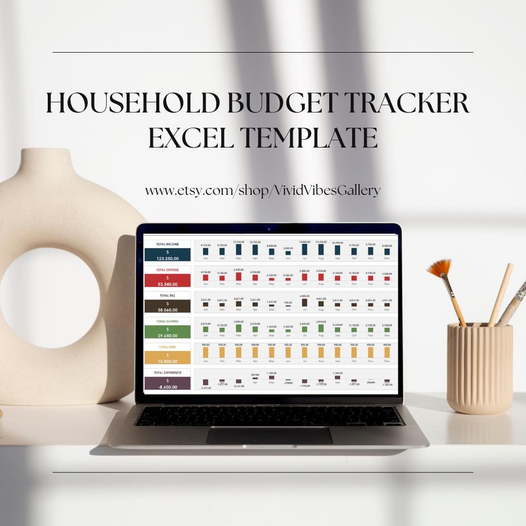Household Budget Tracker Excel Template, Monthly Family Budget Tracker, Household Income ...