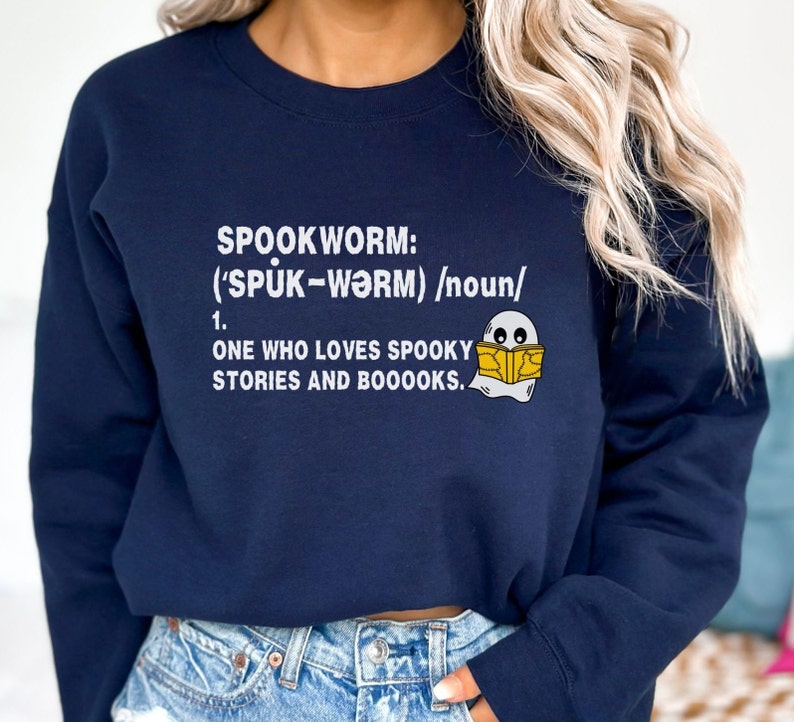 Cute Spookworm Definition Ghost Sweatshirt Fun Halloween Spooky Season ...