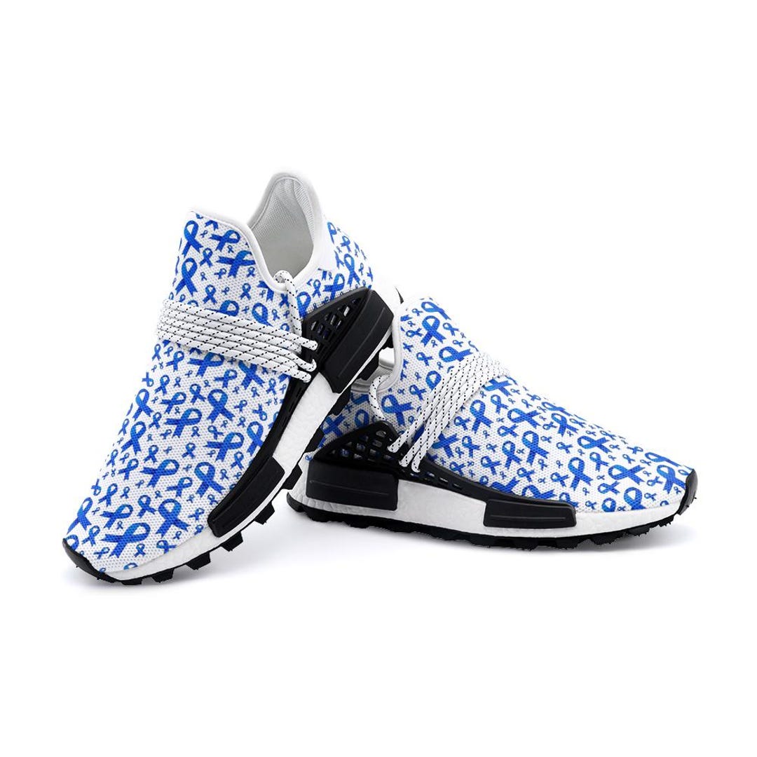 Colorectal Cancer Awareness Sneakers | Blue Ribbon Running Shoes ...