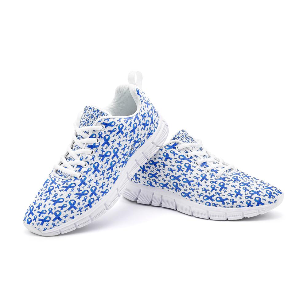Colorectal Cancer Awareness Sneakers | Blue Ribbon Athletic Shoes ...