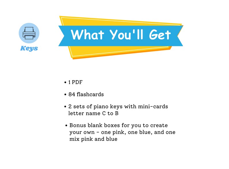 Piano Key Identification| Piano Key Name| 85 Flashcards| Two Black Keys ...